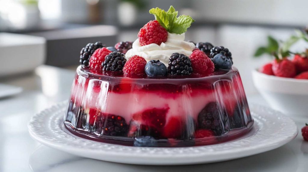 Easy Low-Carb Berry & Vanilla Jello Ring for Valentine’s Day
