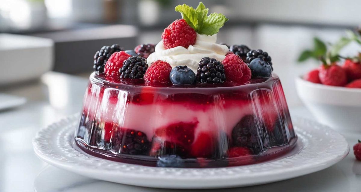 Easy Low-Carb Berry & Vanilla Jello Ring for Valentine’s Day