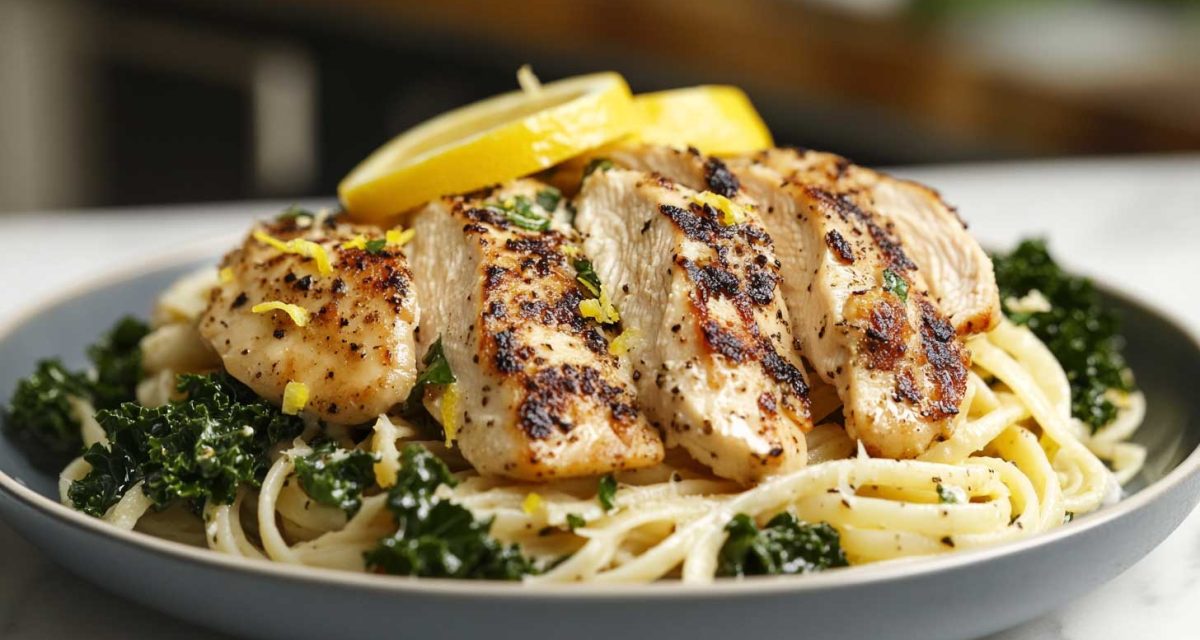 Keto Pasta with Lemon-Kale Chicken: A Low-Carb Comfort Dish