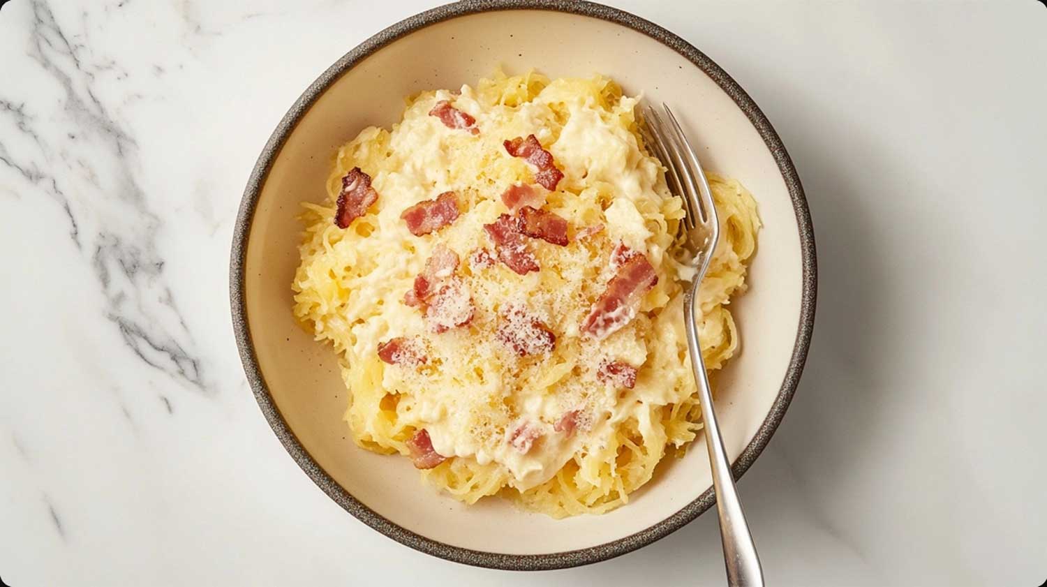 Keto Spaghetti Squash Carbonara - A Creamy, Low-Carb Twist!