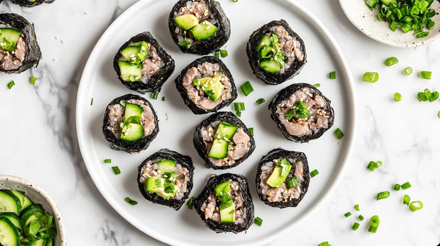 Simple Keto Mini Nori Wraps with Tuna or Salmon Recipe
