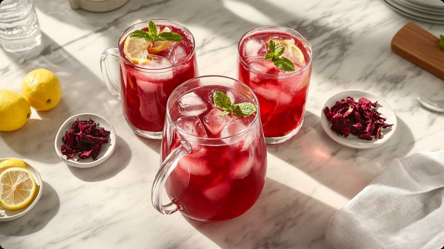 Keto Karkade (Iced Hibiscus Tea) - Sudanese & Egyptian Style