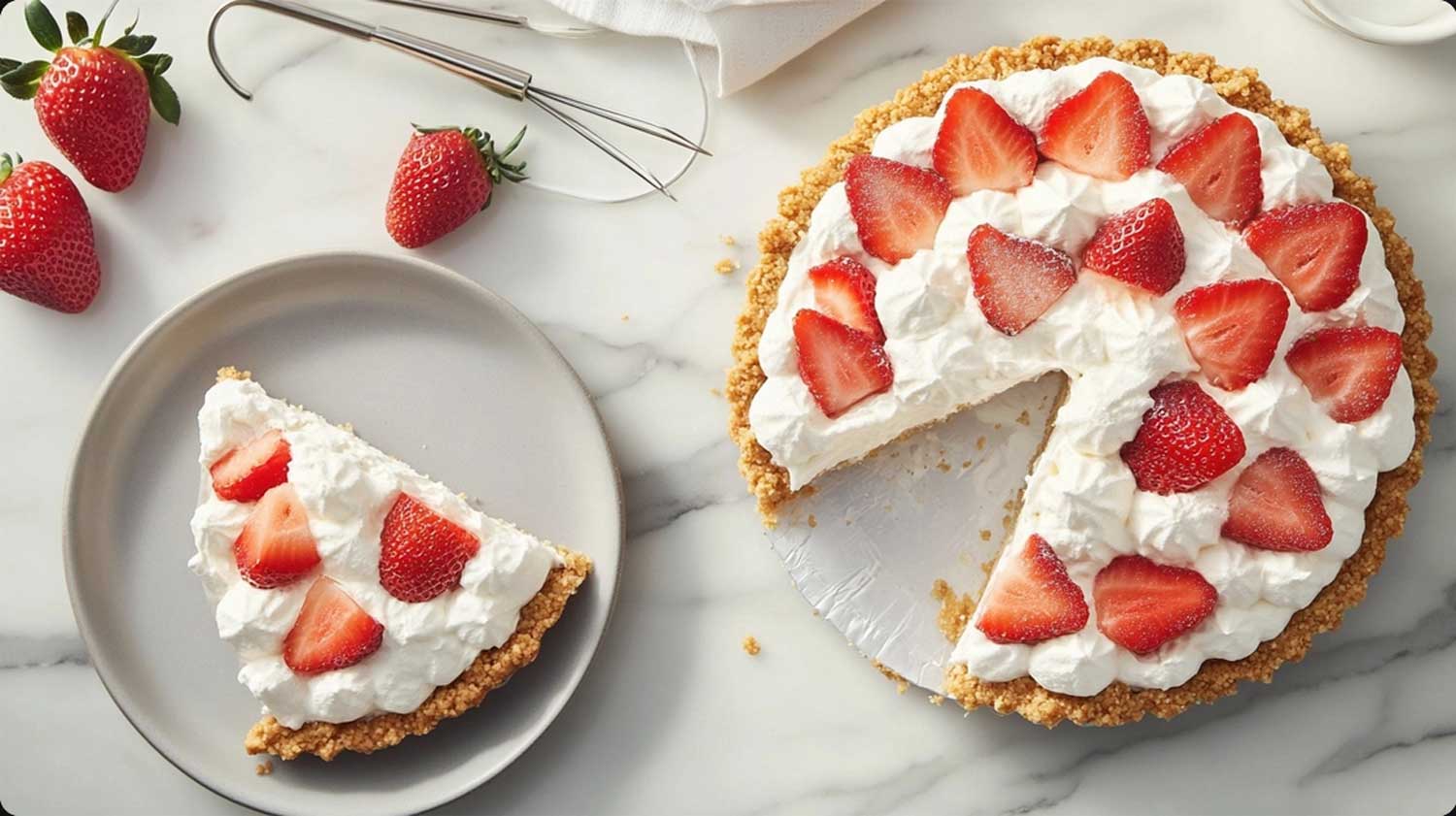 Keto Coconut Flour Crust with Strawberries & Whipped Cream
