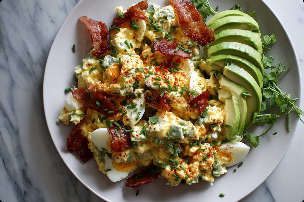 Delicious Keto Egg Salad with Bacon & Avocado Recipe For You