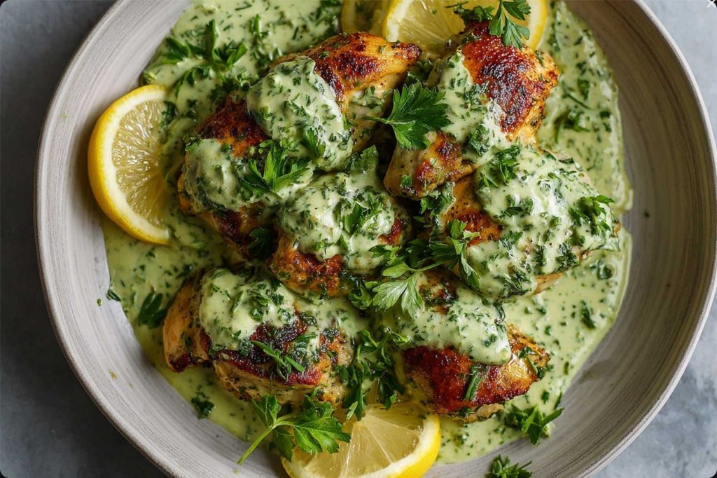 Easy Keto Green Goddess Chicken: Creamy, Herby And Delicious