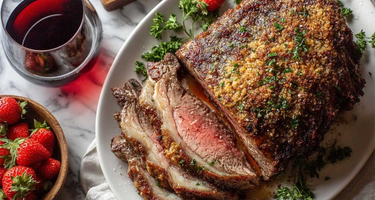 Keto Parmesan-Crusted Ribeye Roast Recipe - Crispy and Juicy