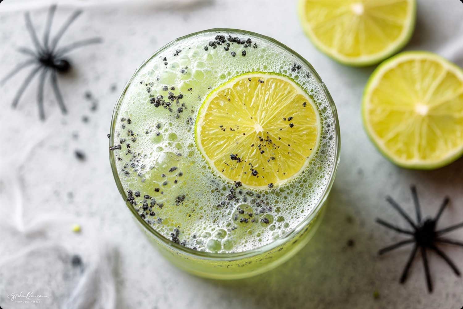 Keto Witch Brew Lime Fizz with Chia “Frog Eggs”