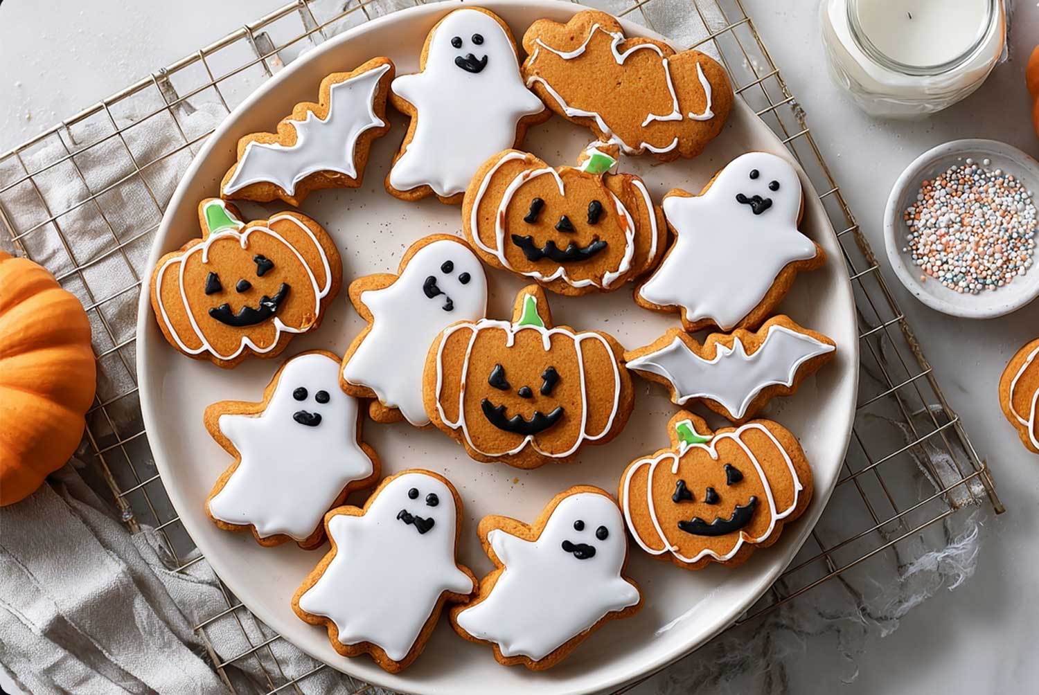 Keto Almond Flour Pumpkin Spice Cut-Out Cookies for Halloween