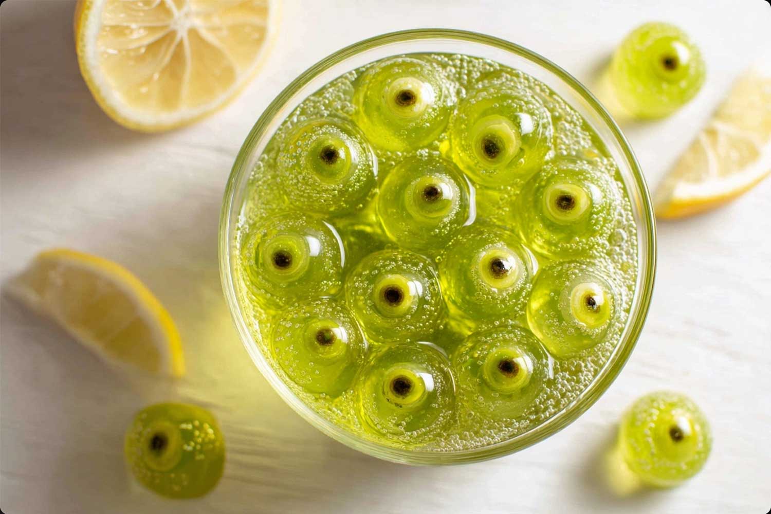 Keto Lemon-Lime Collagen Jelly Eyeballs for Halloween Treats