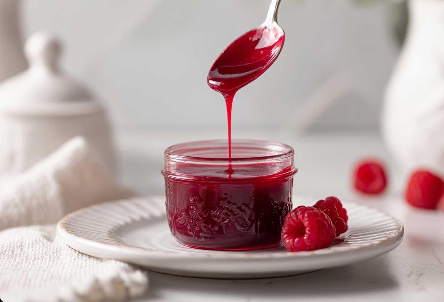 Keto Raspberry Monk Fruit Syrup (Cupcake Drizzle) for Hallowee