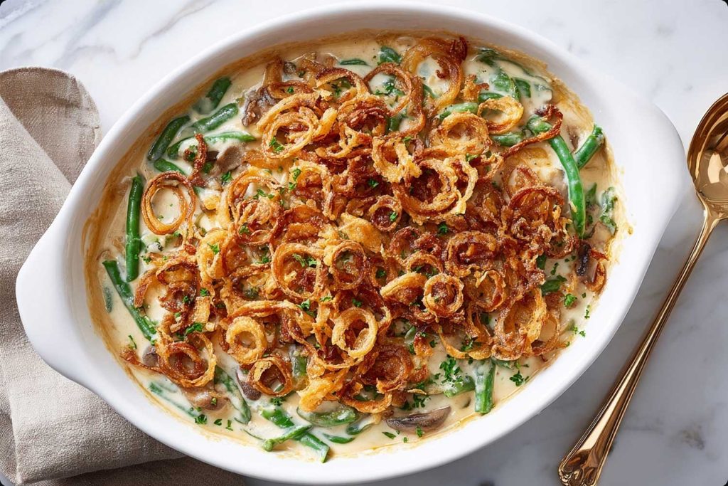 Classic Green Bean Casserole with Crispy Fried Onions Recipe