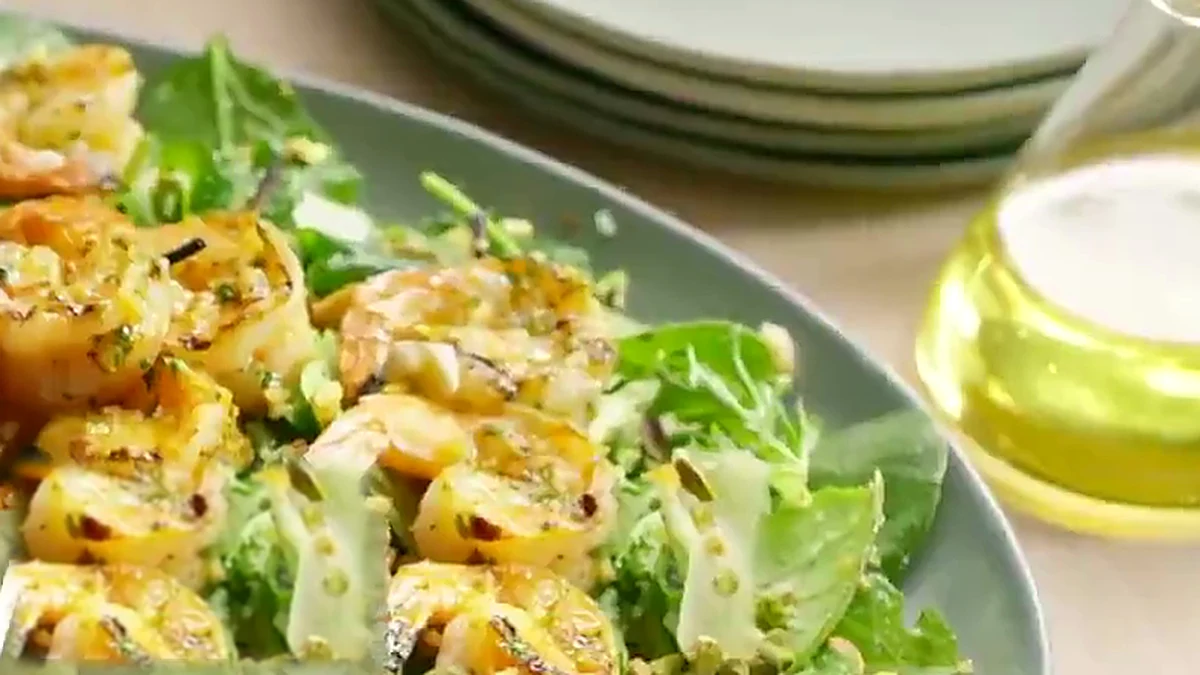 Grilled Citrus Shrimp Salad with Pistachios