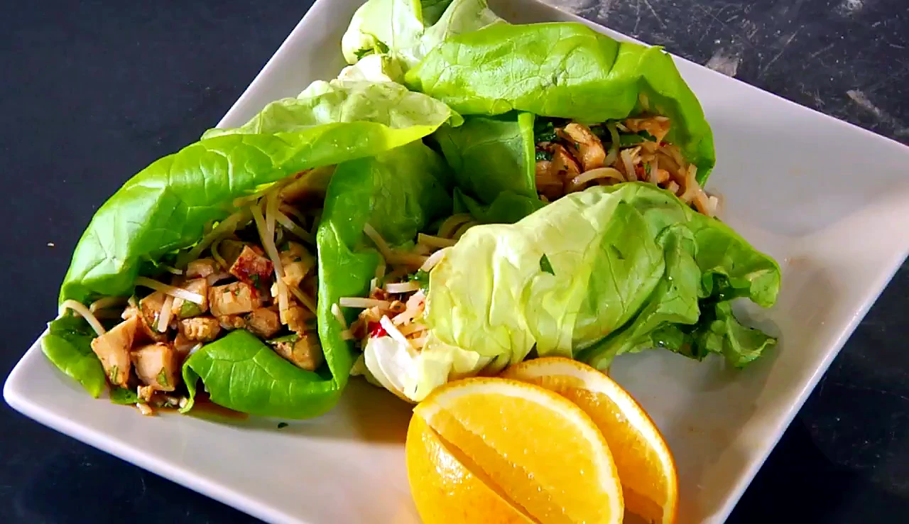 Spicy Asian Lettuce Wraps with Chicken